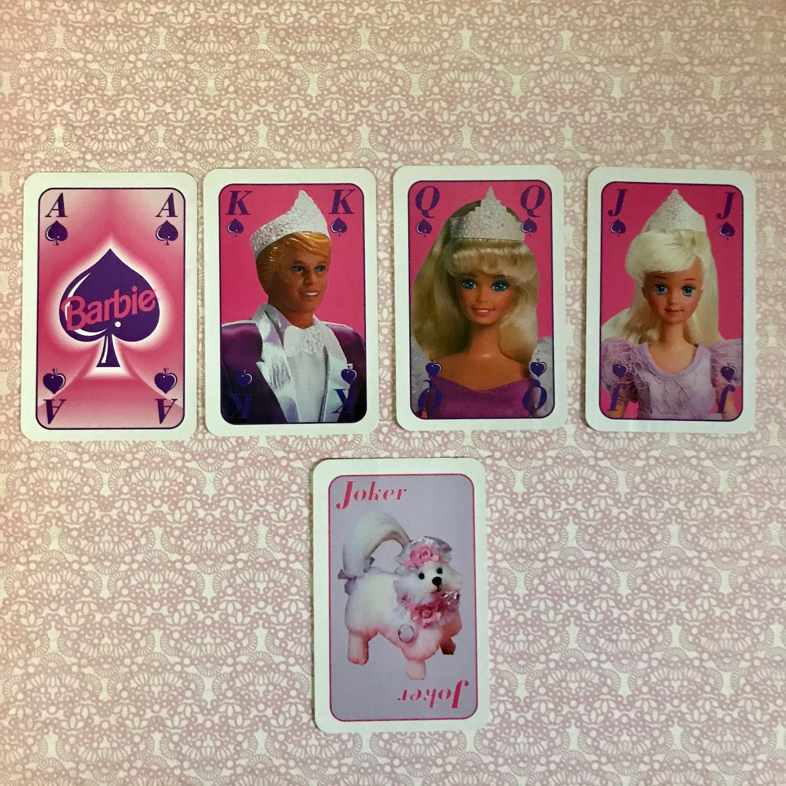 Vintage Barbie Playing Cards, Set of 5 Cards, Your Choice of of Suite ...