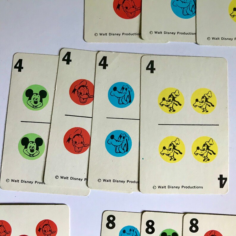 Vintage Mickey Mouse Card Game 1960s Educational Cards Ages - Etsy