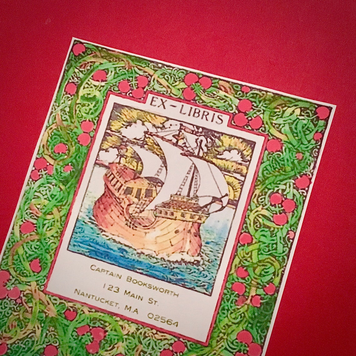 Printable Vintage Book plates 4 Designs Cat Owl Flowers and | Etsy