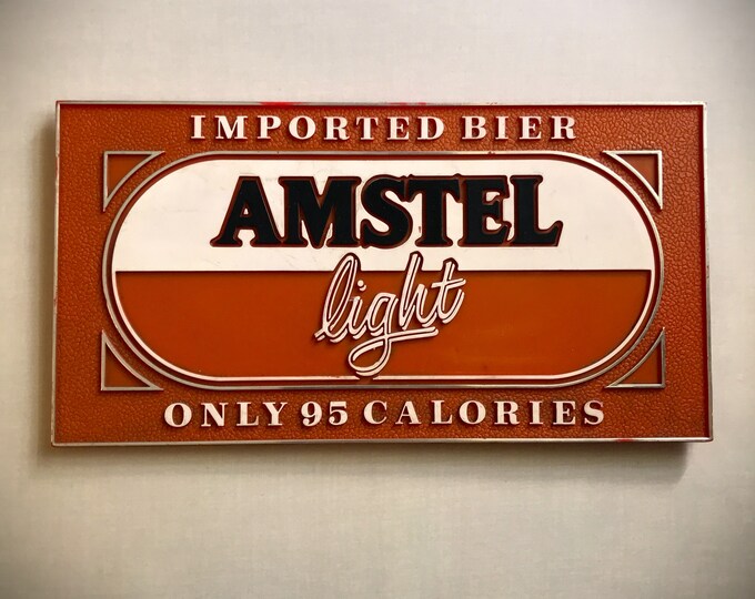 Amstel Light, Rectangular Plastic Sign, Easel Back or Hang on Wall ...