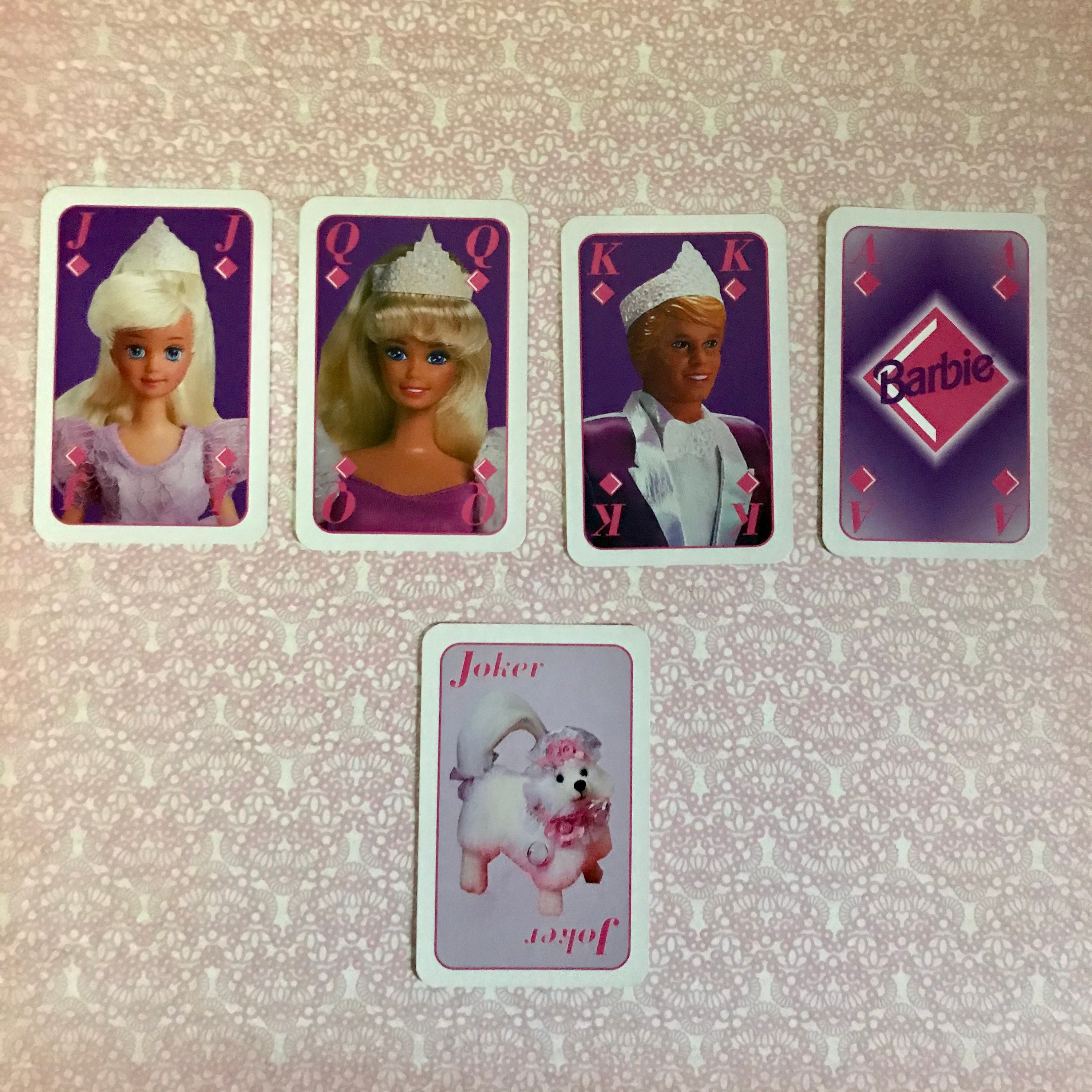 Vintage Barbie Playing Cards, Set of 5 Cards, Your Choice of of Suite ...