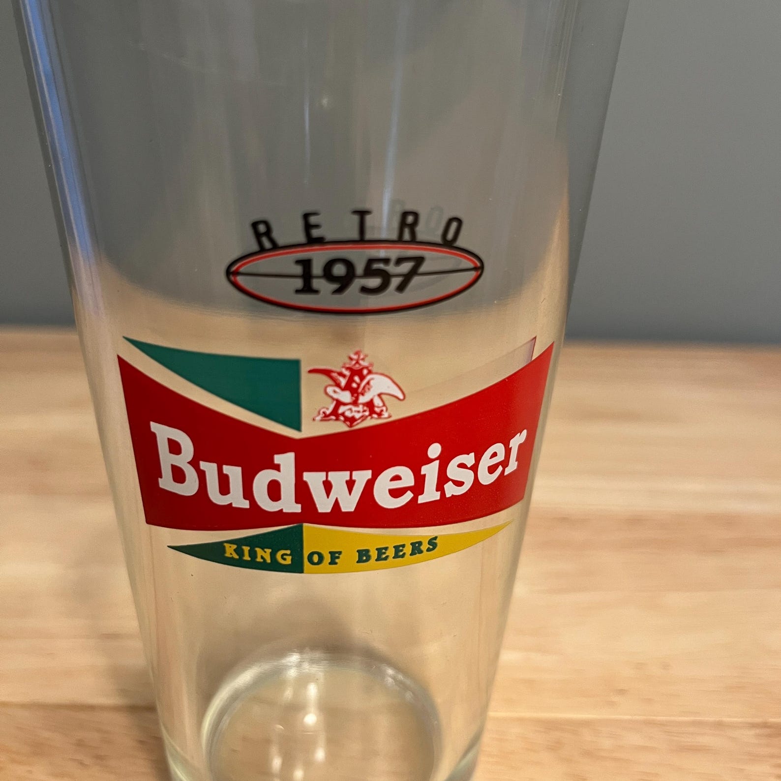 Budweiser King of Beers Retro 1957 Tumbler Pint Glass, Anheuser Busch ...