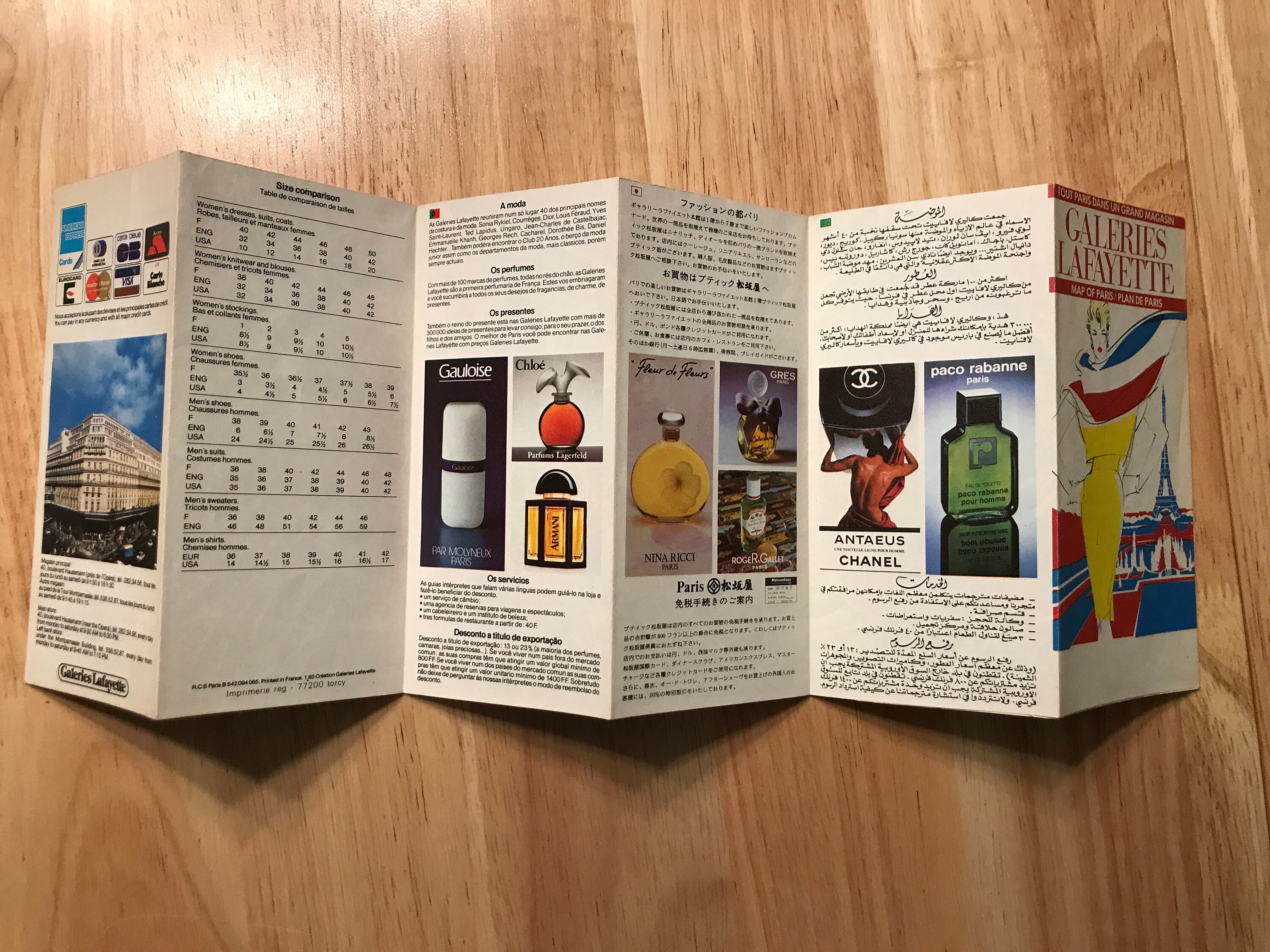 Vintage Galeries Lafayette, Paris France, Air France Map, 1980s Tourist ...