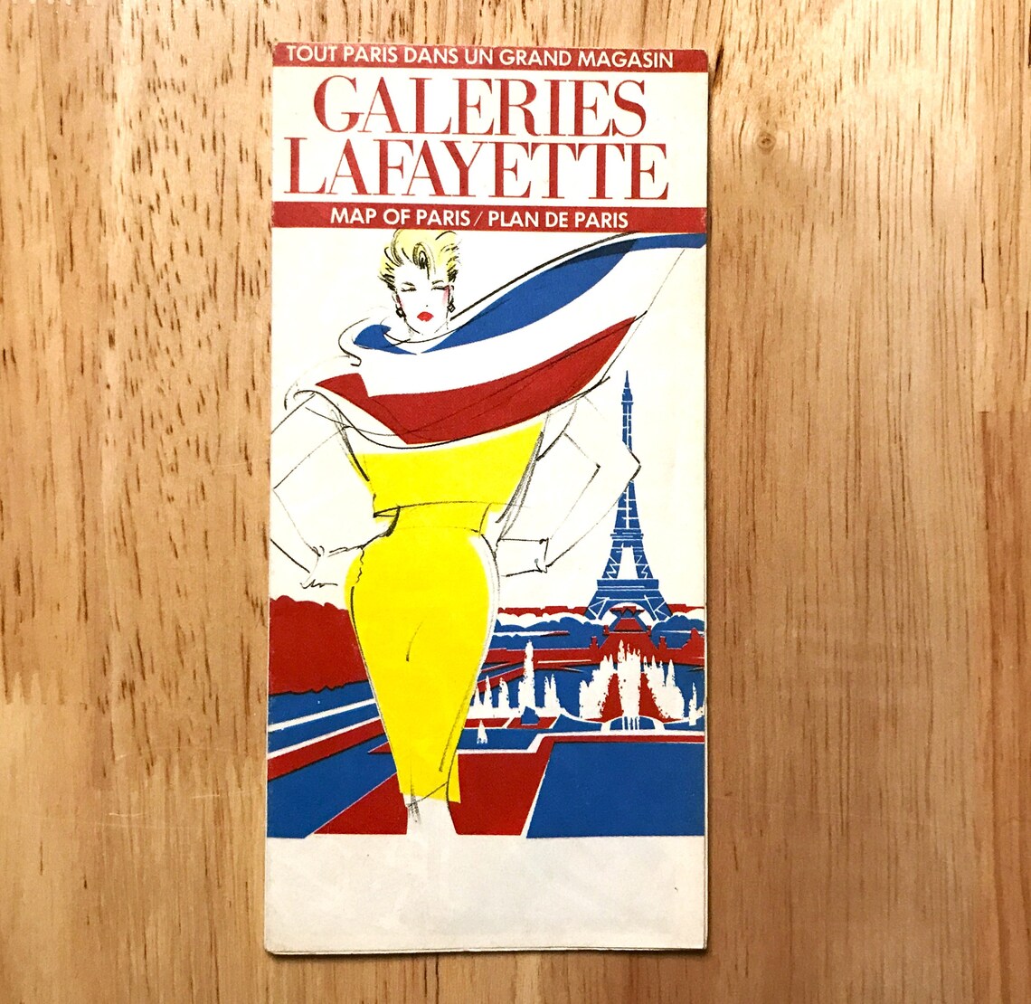 Vintage Galeries Lafayette, Paris France, Air France Map, 1980s Tourist ...