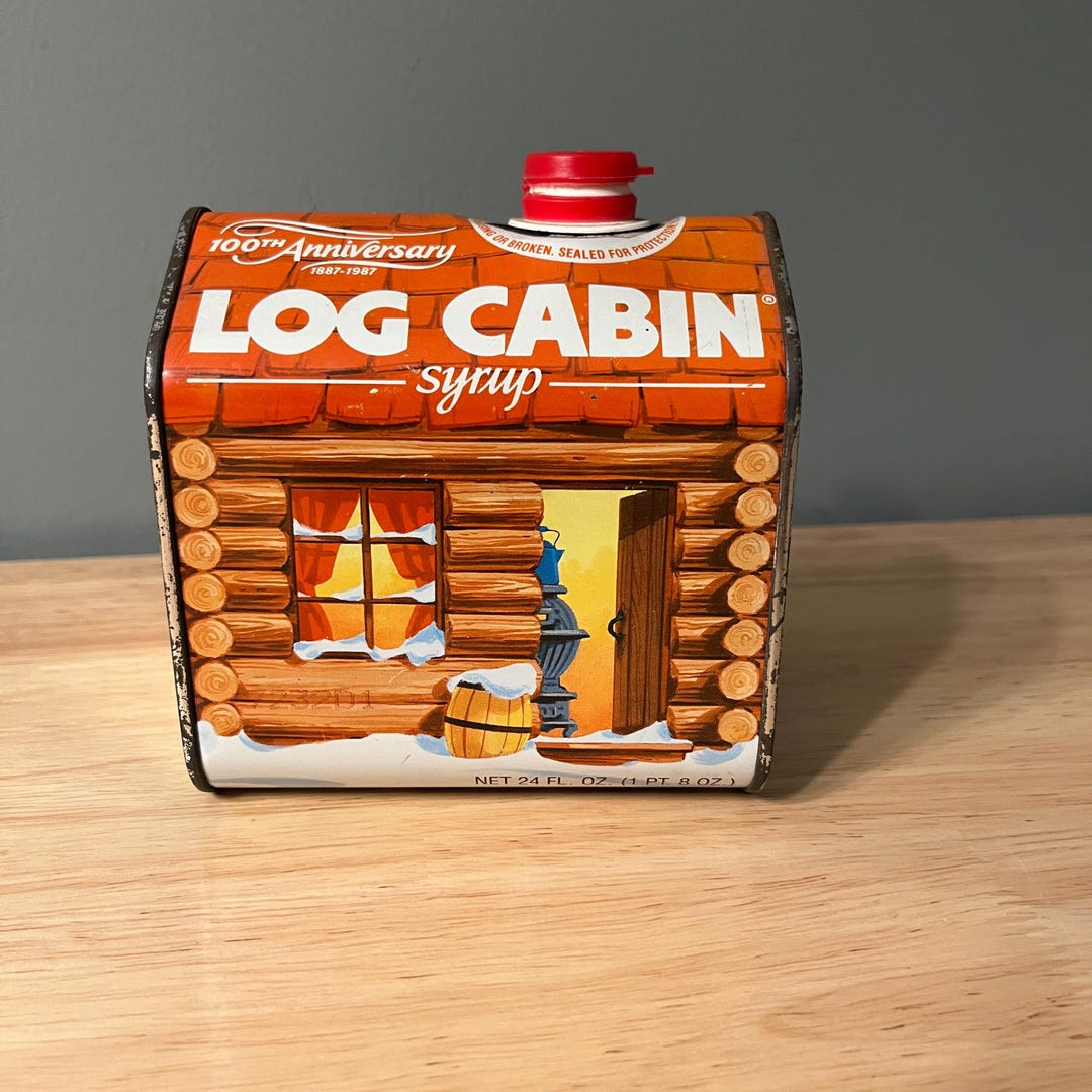 Vintage 1987 Log Cabin Syrup Tin, 100th Anniversary, Shaped Like a ...
