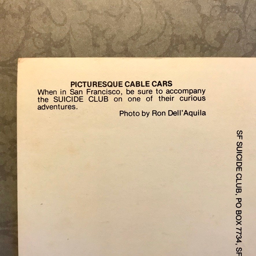 Vintage Naked Cable Car Stunt Postcard Circa 1977, Suicide Club, San ...