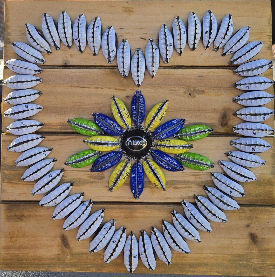 Bottle Cap Heart and Flower Design - Etsy
