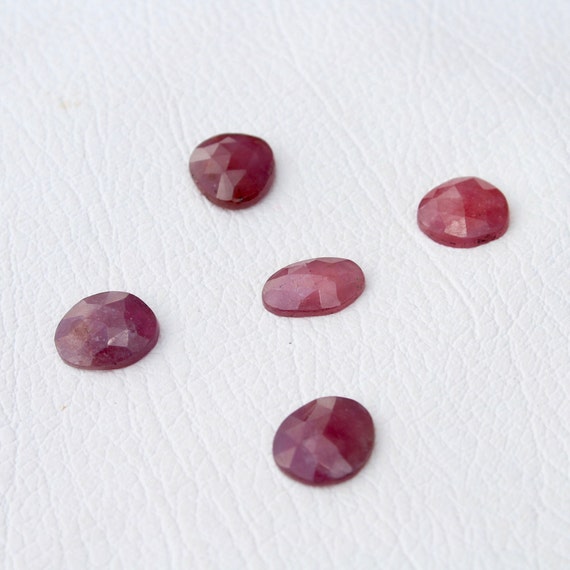 Ruby Rose Cut Gemston Slicee Natural Ruby Rose Cut Faceted - Etsy