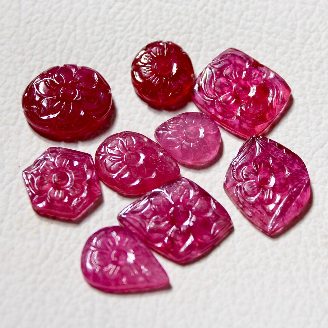 BRAND NEW Quality Red Ruby Mix Shape Carved Loose Gemstone for Making ...