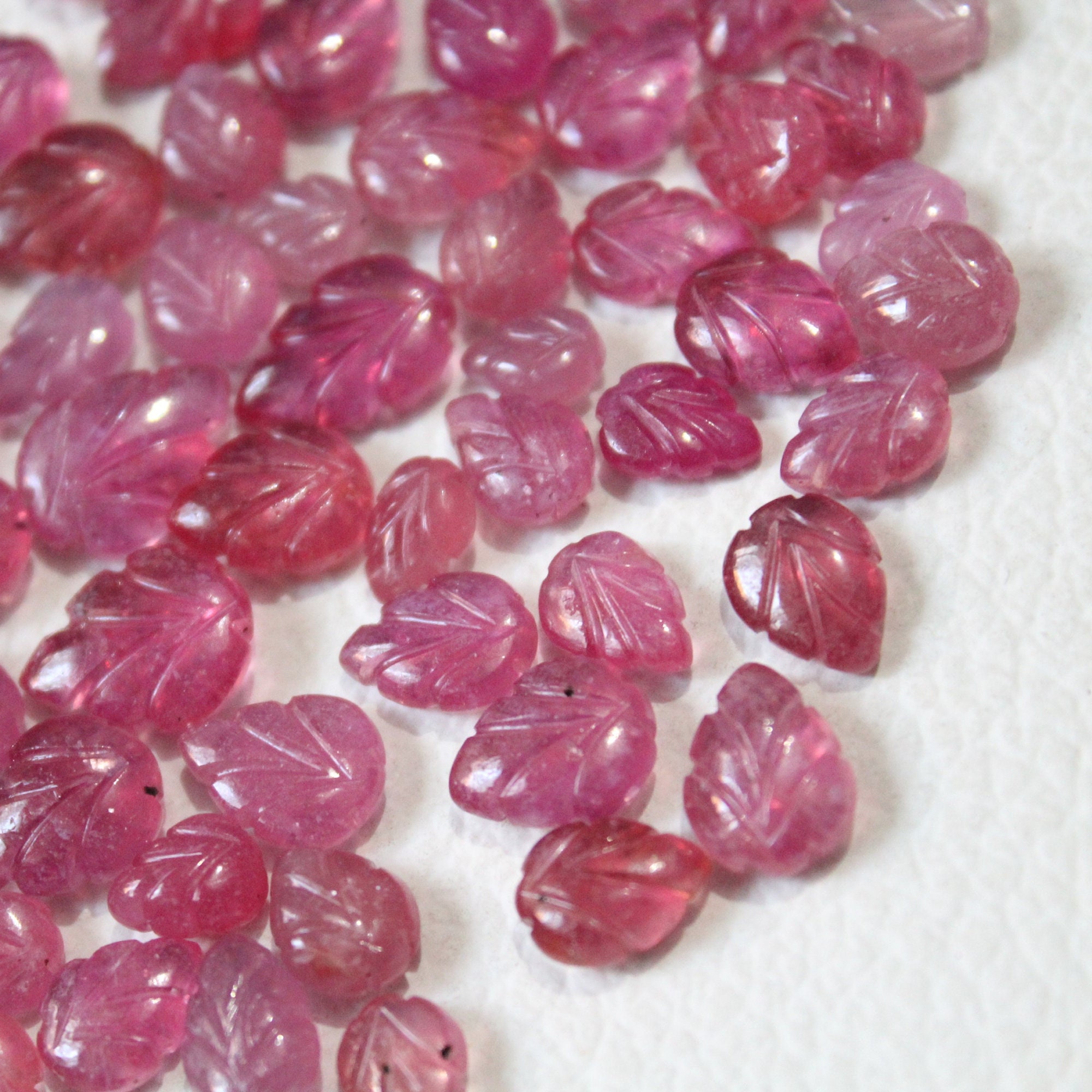 Pinkish Red RUBY Gemstone Carving : Natural Glass Filled Ruby Hand ...