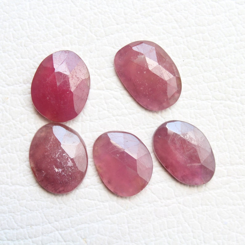Ruby Rose Cut Gemston Slicee, Natural Ruby Rose Cut Faceted Gemstone, 5 ...