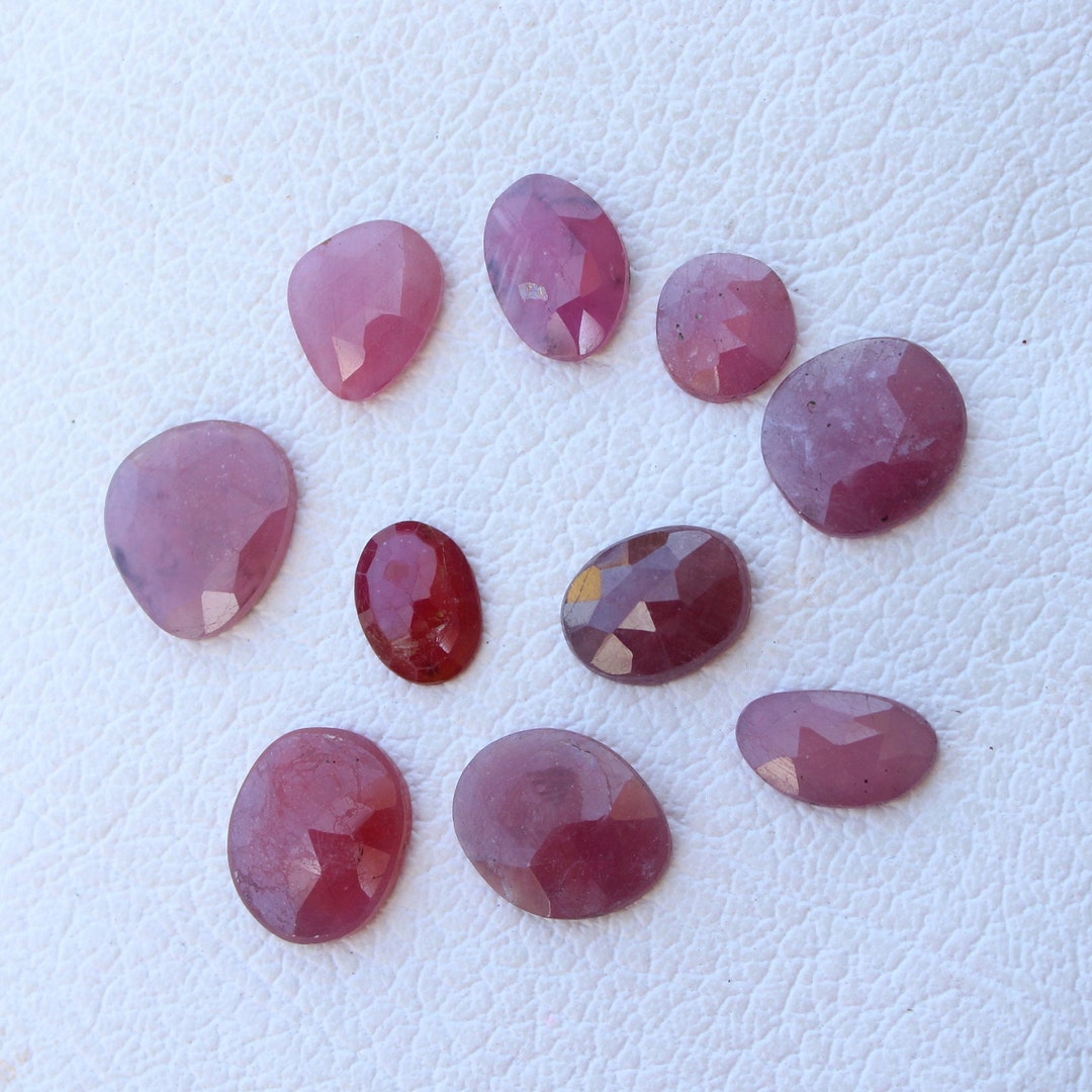 Ruby Rose Cut Gemston Slicee, Natural Ruby Rose Cut Faceted Gemstone ...