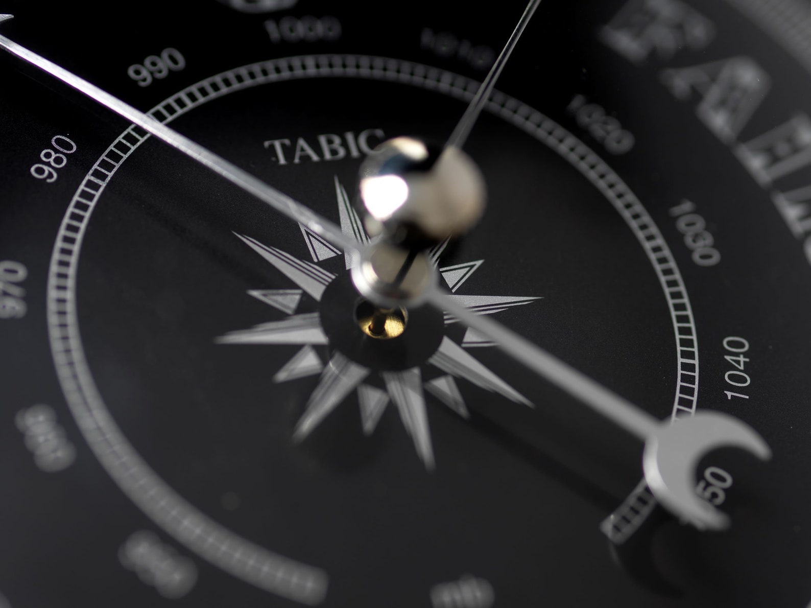 Handmade Prestige Barometer With Jet Black Dial Mounted on an English ...