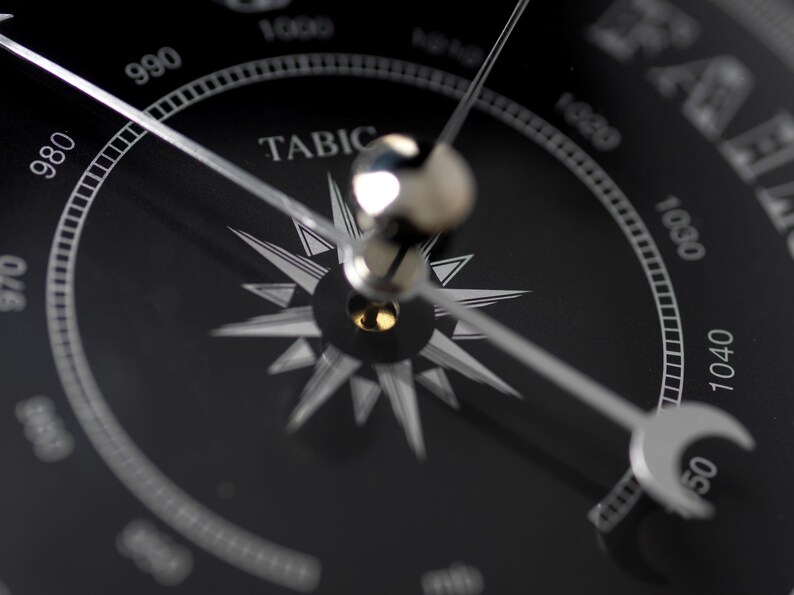 Handmade Prestige Barometer With Jet Black Dial Mounted on an English ...