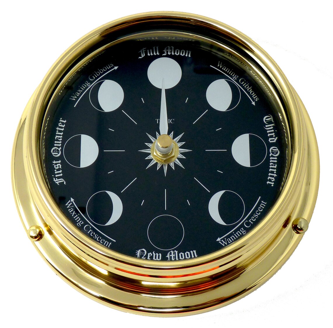 Handmade Prestige Moon Phase Clock in Solid Brass With A Jet | Etsy