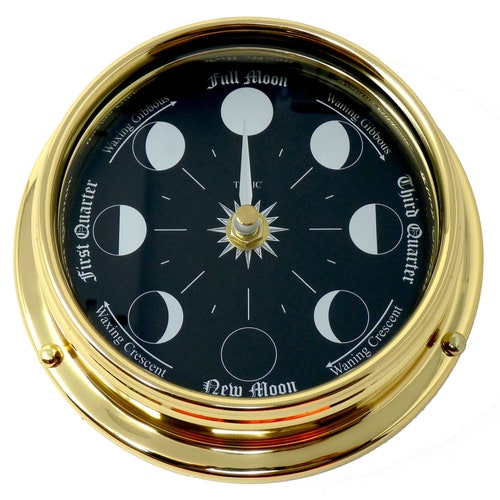Handmade Prestige Moon Phase Clock in Solid Brass With A Jet - Etsy
