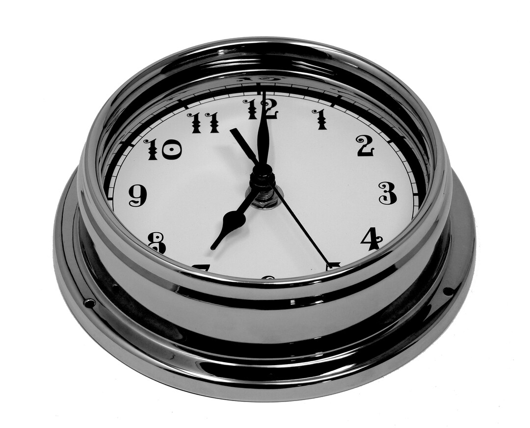 Tabic Arabic Numeral Clock, Chrome Plated Brass Arabic Clock, Heavy ...