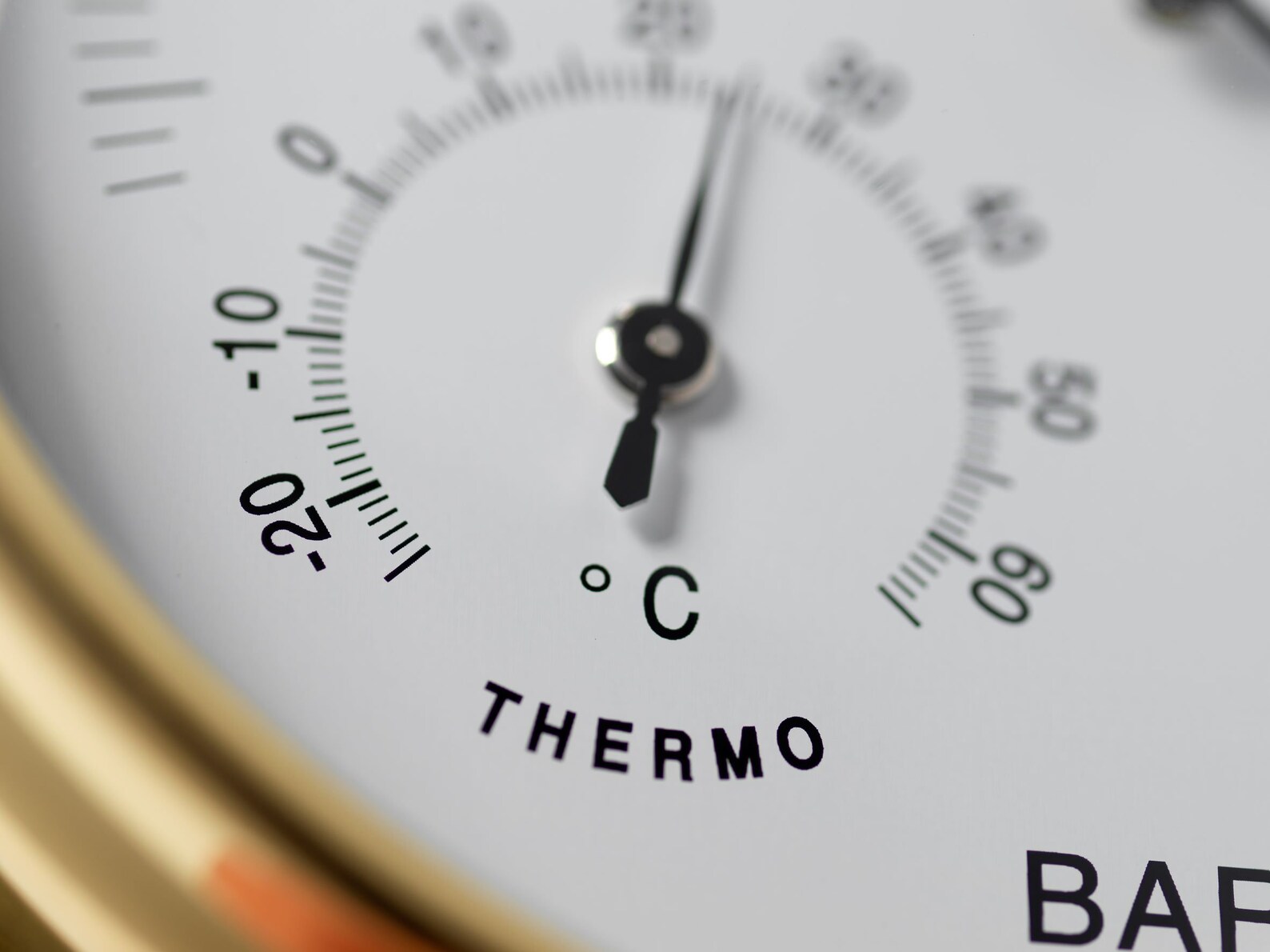 Tabic Solid Brass Barometer With Built in Hygrometer and Thermometer ...