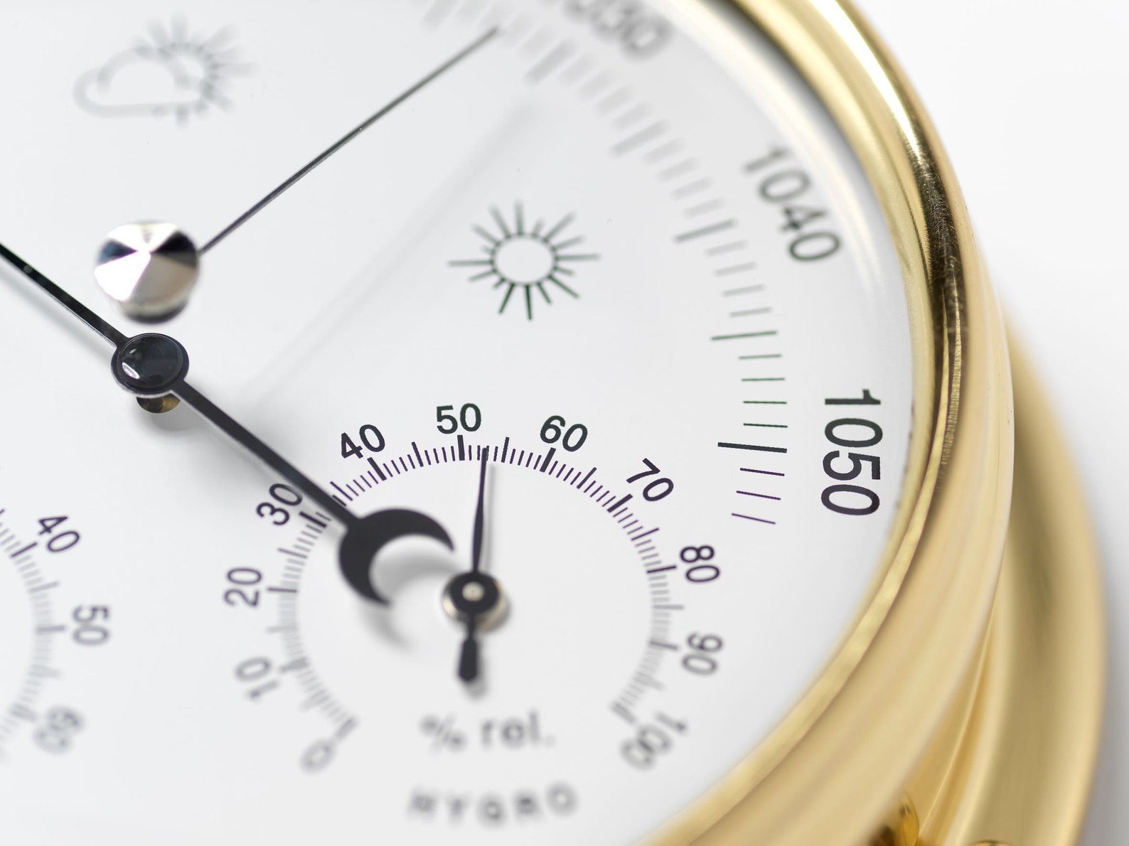 Tabic Solid Brass Barometer With Built in Hygrometer and Thermometer ...