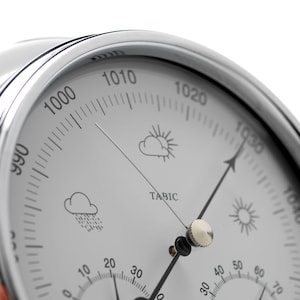 Tabic Chrome Barometer With Built in Hygrometer and Thermometer, Heavy ...