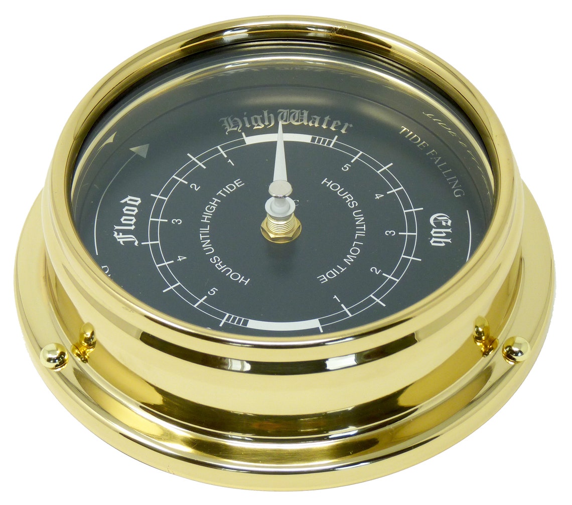 Tabic Prestige Tide Clock in Brass With a Jet Black Dial - Etsy