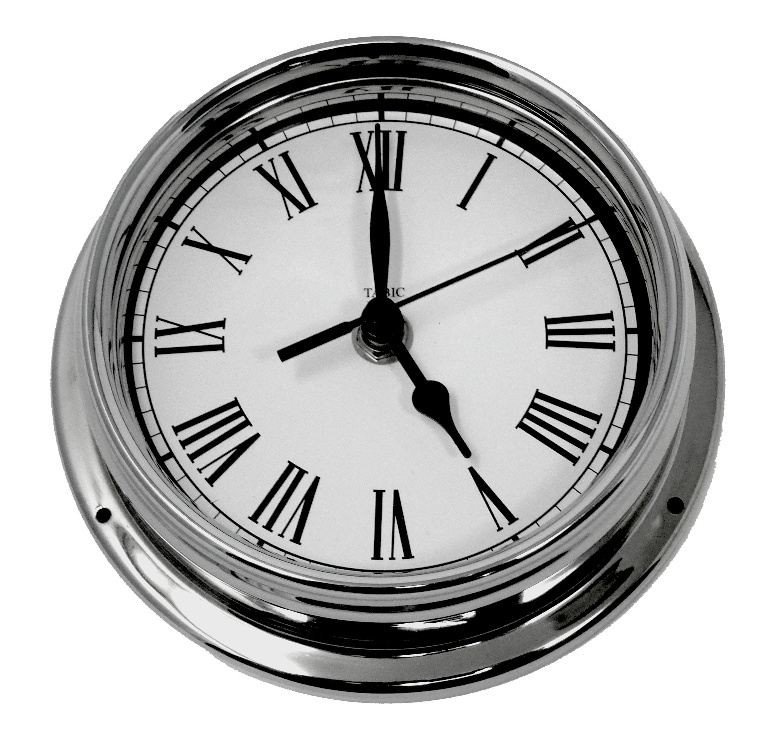 Tabic Roman Numeral Clock, Chrome Plated Brass Roman Clock, Heavy Brass ...