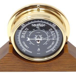 Handmade Prestige Barometer With Jet Black Dial Mounted on an English ...
