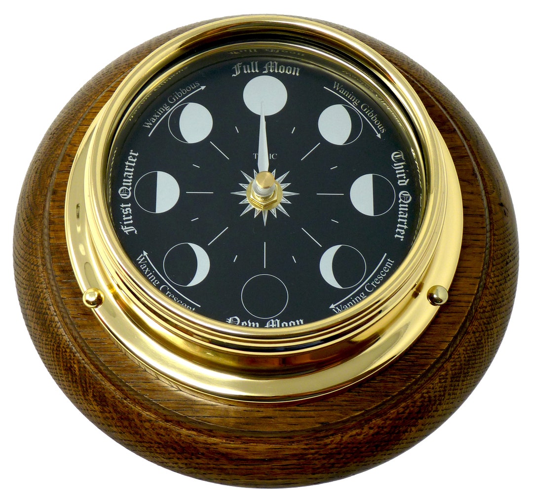 Tabic Prestige Handmade Brass Moon Phase Clock With a Jet - Etsy