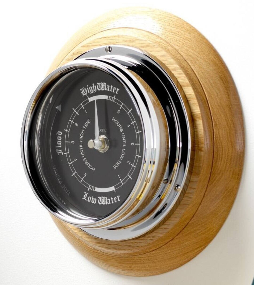 Tabic Prestige Tide Clock With Jet Black Dial, Mounted on a Solid ...