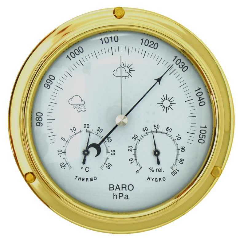 Tabic Solid Brass Barometer with built in Hygrometer and | Etsy