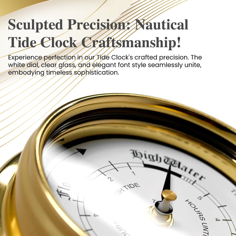 Tabic Tide Clock, Traditional Brass Tideclock, Heavy Lacquered Brass (1 ...