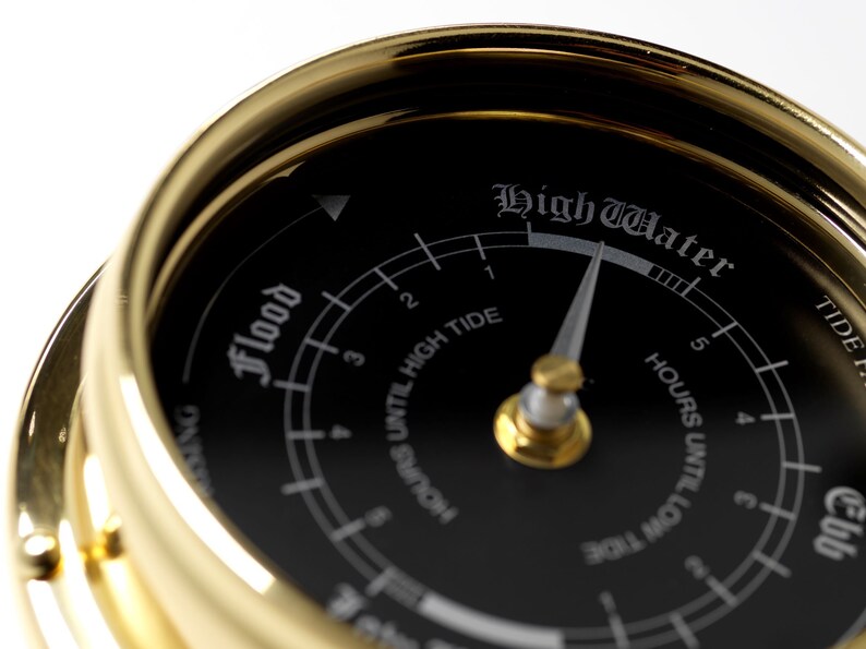 Handmade Prestige Tide Clock in Solid Brass With a Jet Black - Etsy