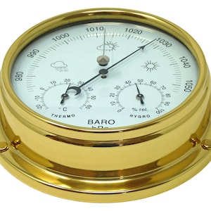 Tabic Solid Brass Barometer With Built in Hygrometer and | Etsy