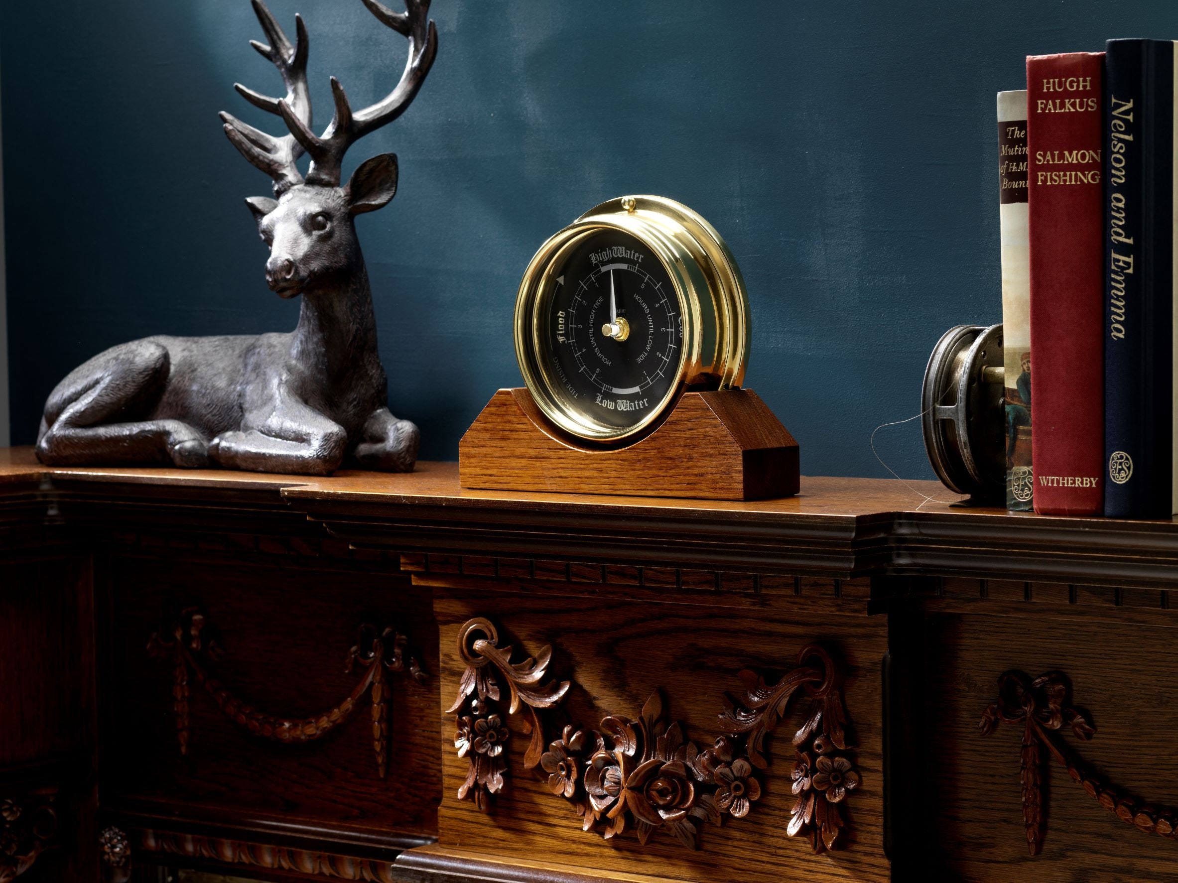 Handmade Prestige Tide Clock in Solid Brass With a Jet Black - Etsy UK