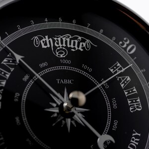 Tabic Prestige Traditional Barometer in Chrome With a Jet Black Dial ...