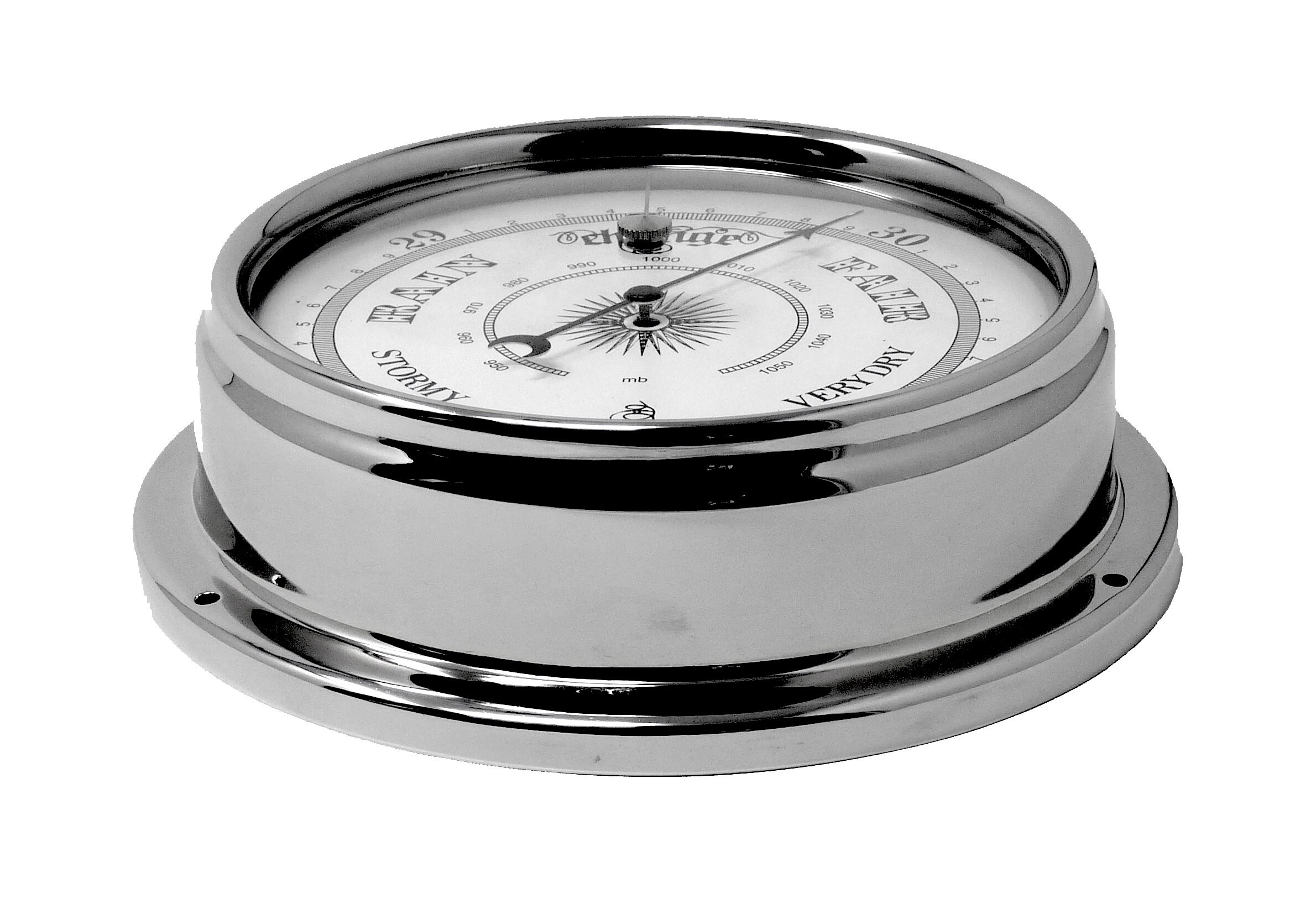 Tabic Traditional Barometer Chrome Plated Brass heavy Brass | Etsy