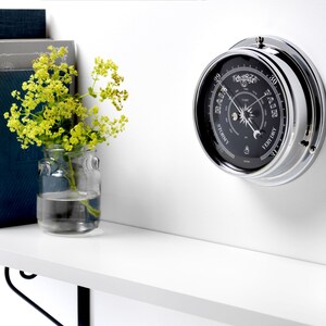 Tabic Prestige Traditional Barometer in Chrome With a Jet Black Dial ...