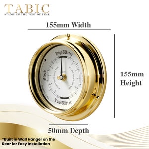 Tabic Tide Clock, Traditional Brass Tideclock, Heavy Lacquered Brass (1 ...