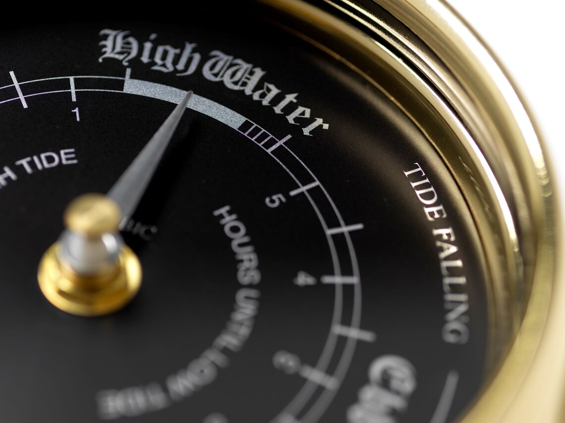 Handmade Prestige Tide Clock in Solid Brass With a Jet Black - Etsy