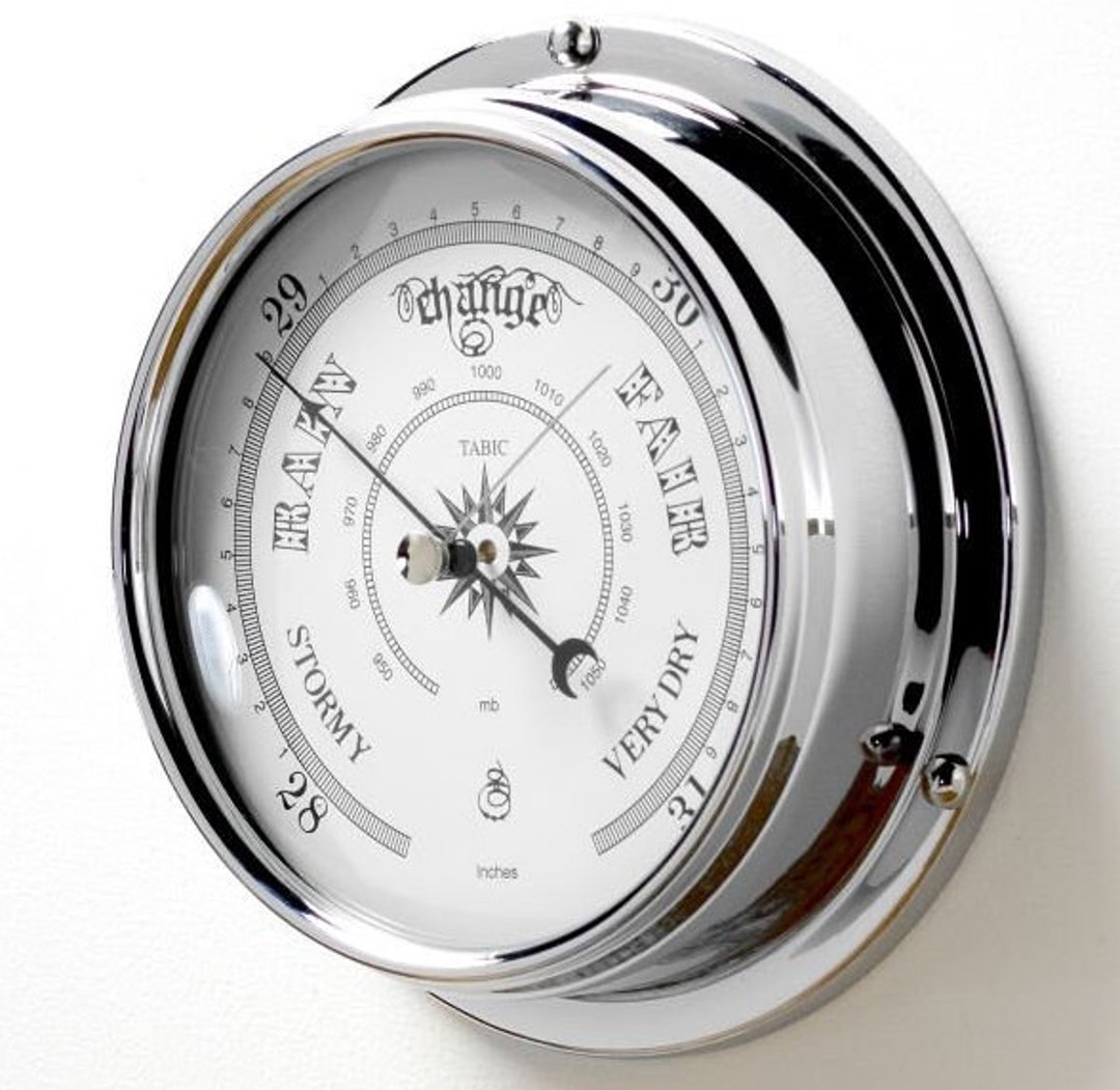 Tabic Traditional Barometer, Chrome Plated Brass ,heavy Brass Case ...