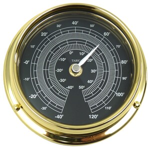 Tabic Prestige Solid Brass Thermometer With Jet Black Dial, Heavy Brass ...