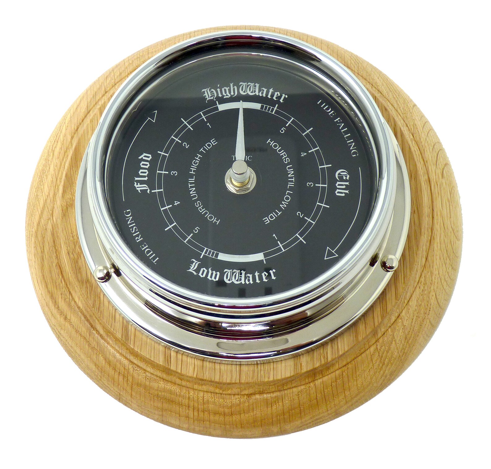 Tabic Prestige Tide Clock With Jet Black Dial, Mounted on a Solid ...