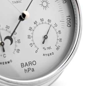 Tabic Chrome Barometer With Built in Hygrometer and Thermometer, Heavy ...