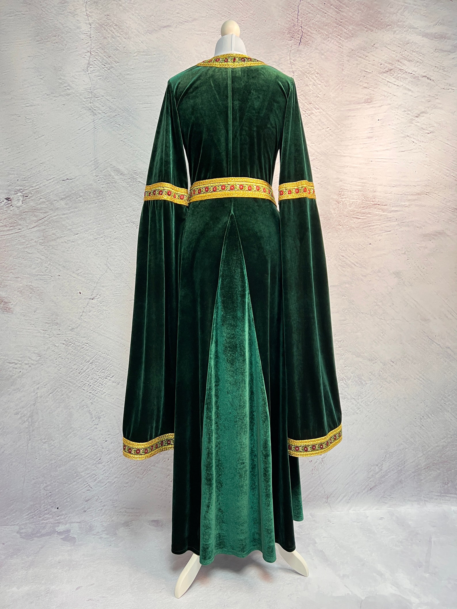 Elven Dress Velvet Medieval Dress Forest Elf - Etsy