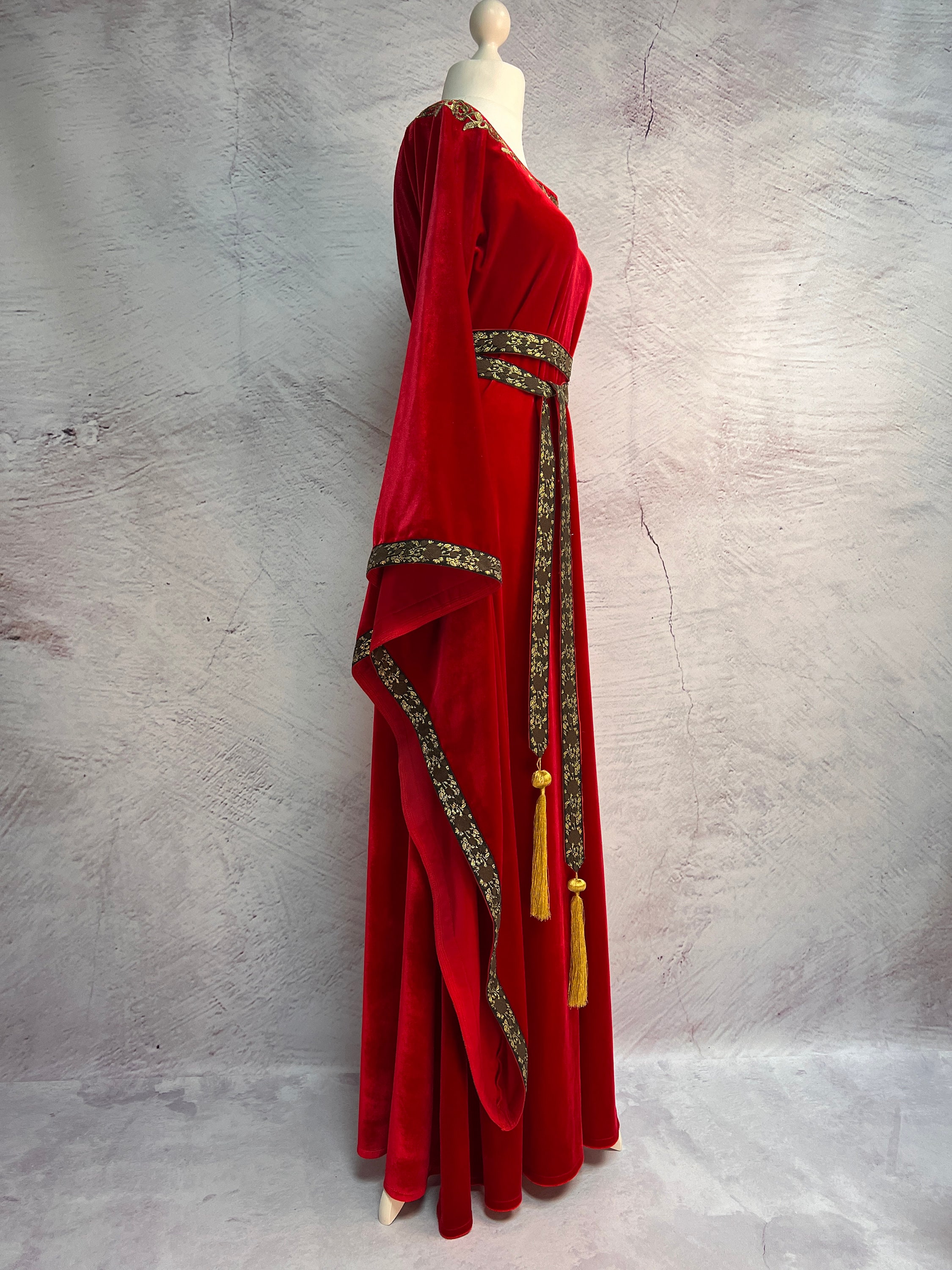 Fantasy Red Elven Dress - Lord of the Rings Dress - Galadriel Dress ...