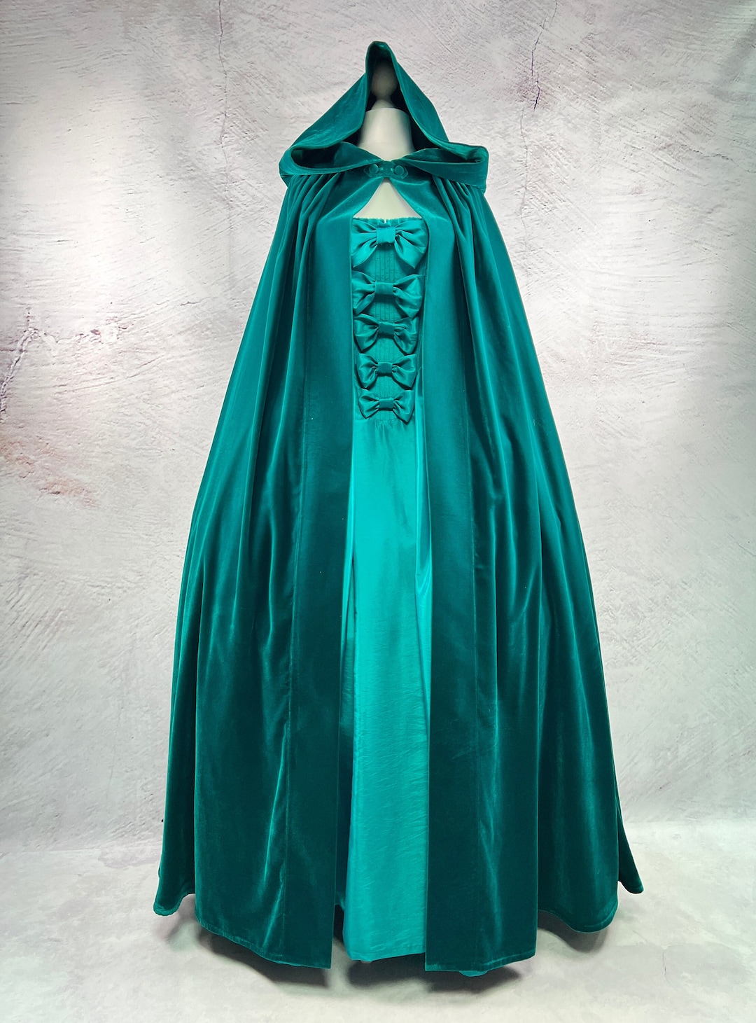 Aquamarine Velvet Cape Turquoise Hooded Cloak - Etsy