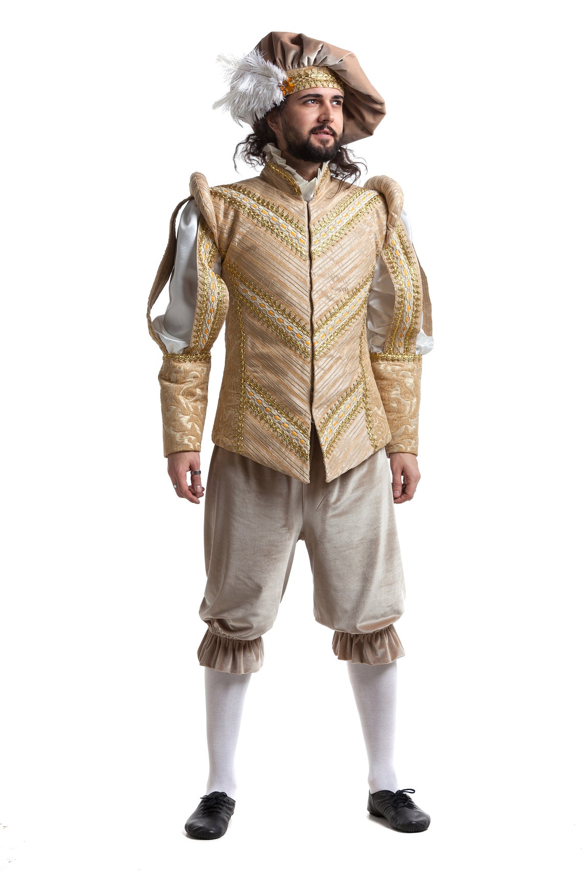 Golden Renaissance Mens Costume Medieval Costume Prince Etsy