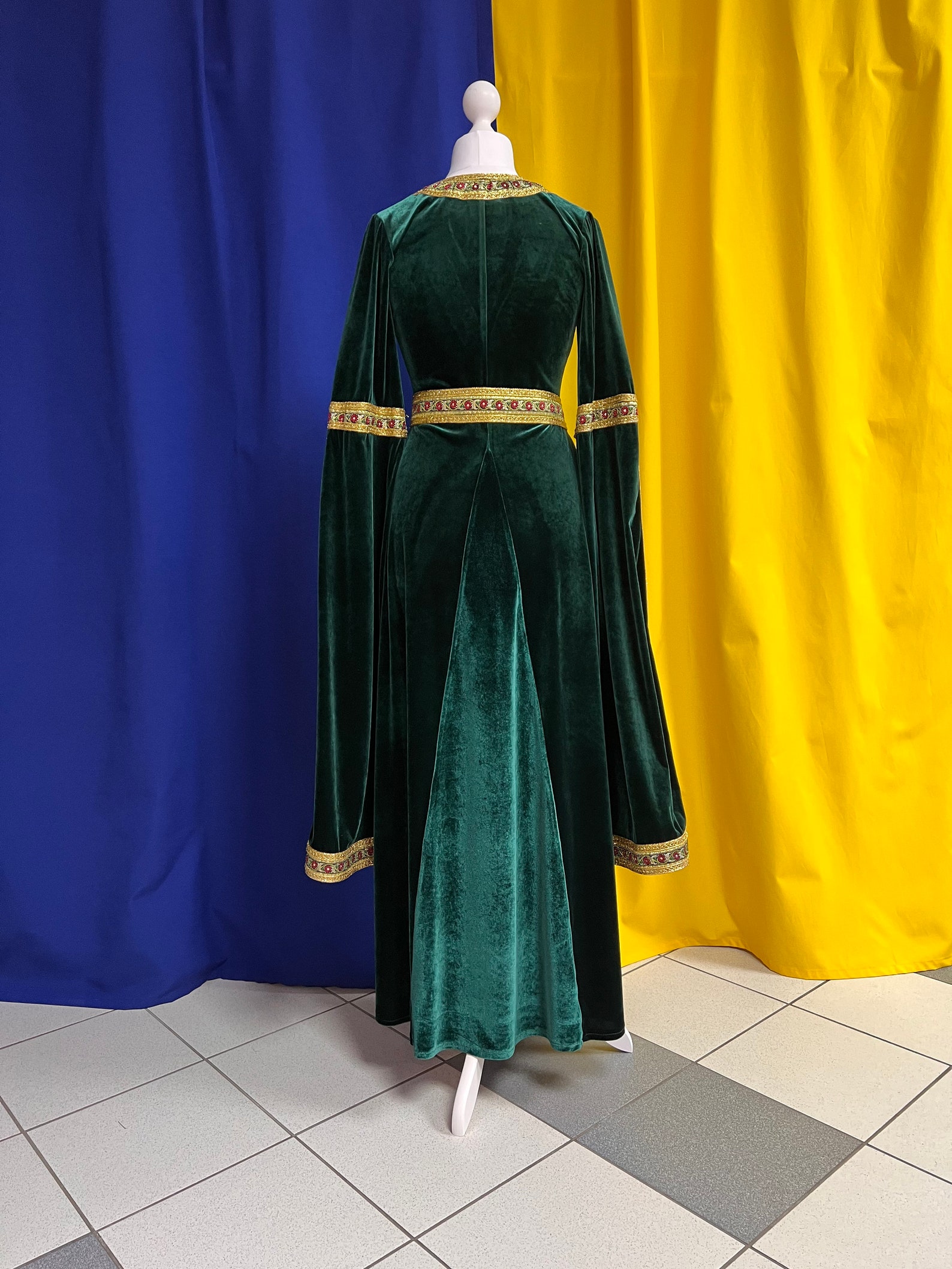 Elven Dress Velvet Medieval Dress Forest Elf - Etsy