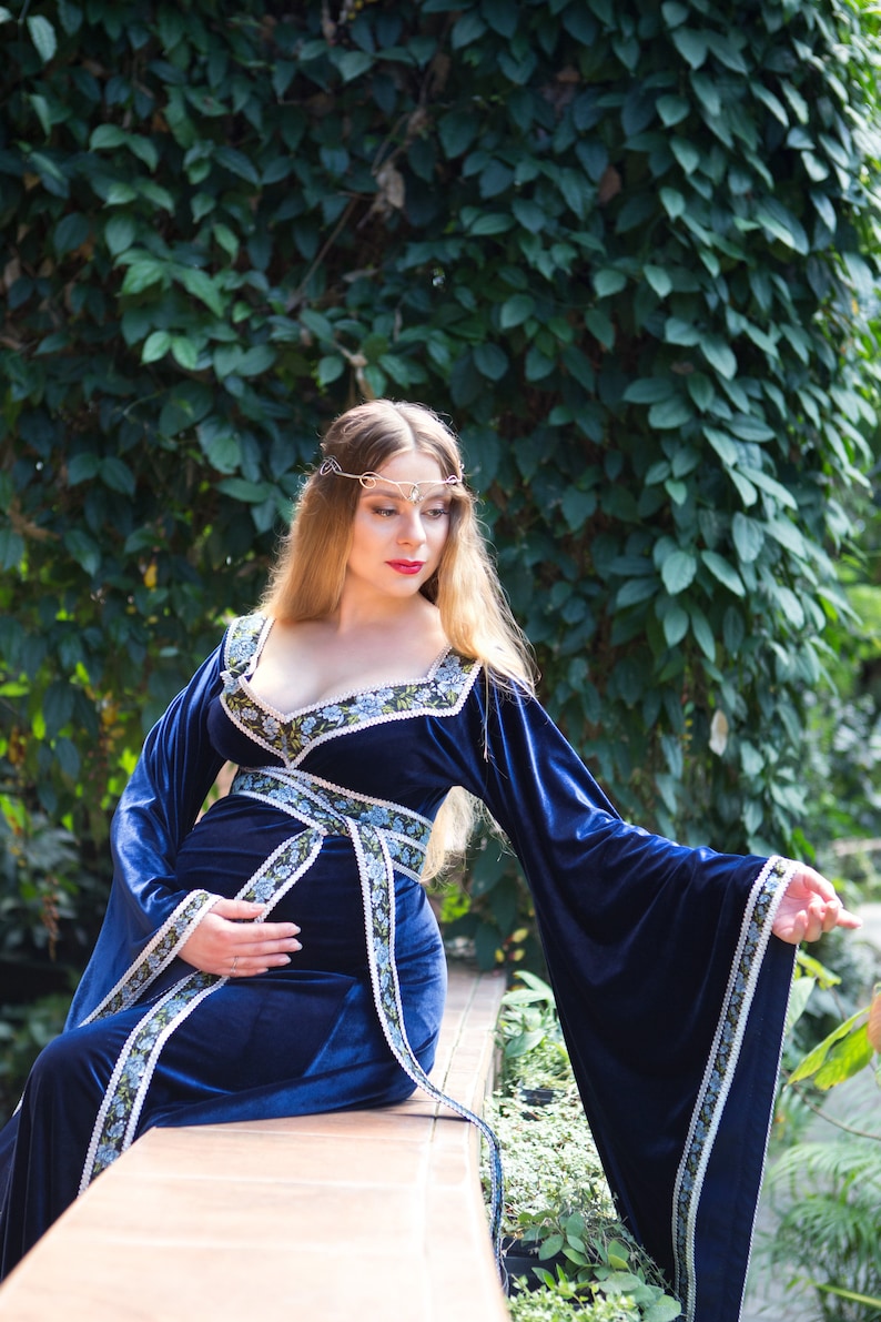 Vestido de elfo Vestido medieval de terciopelo Vestido de - Etsy España