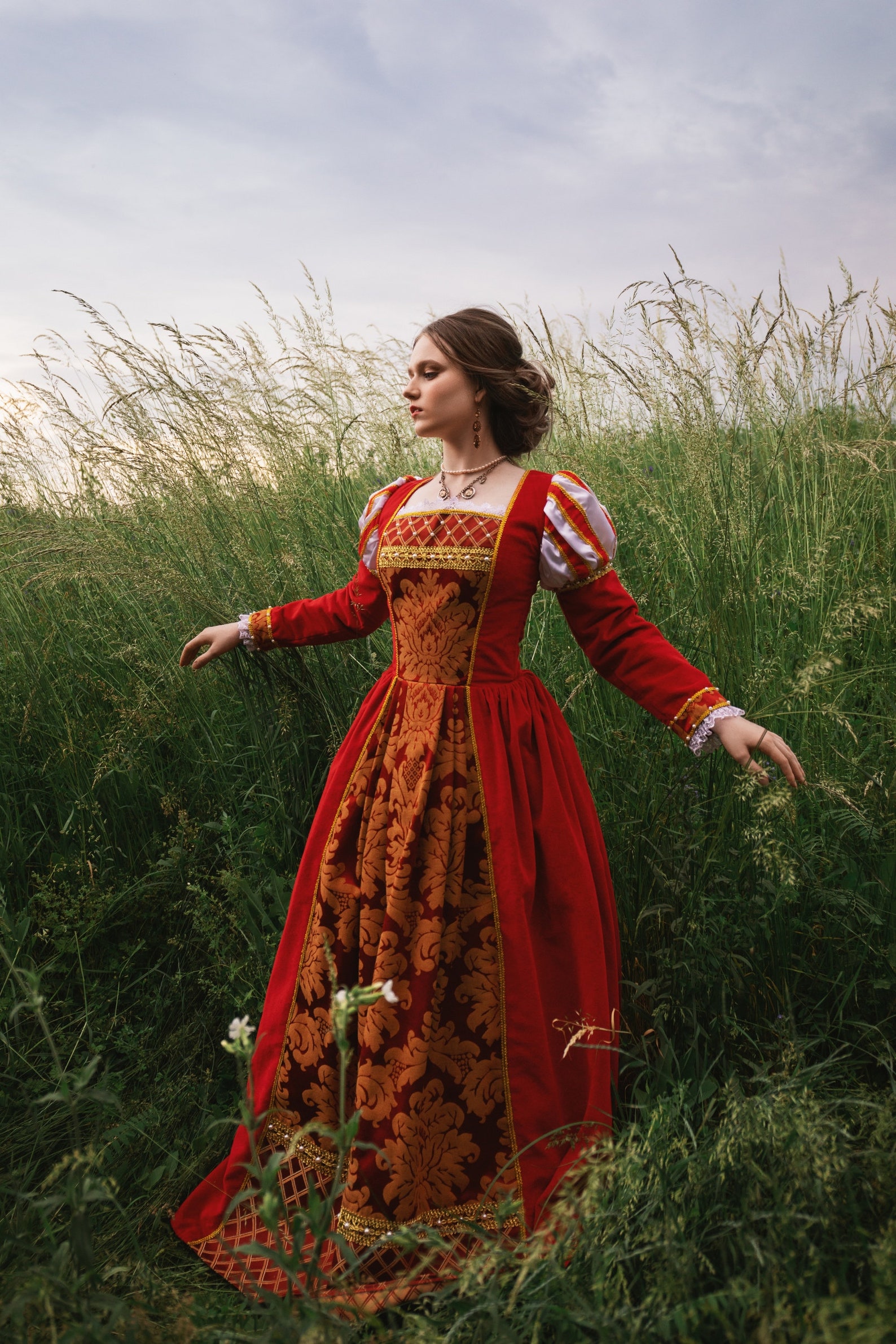 Red Italian Renaissance Dress 16th Century - Etsy
